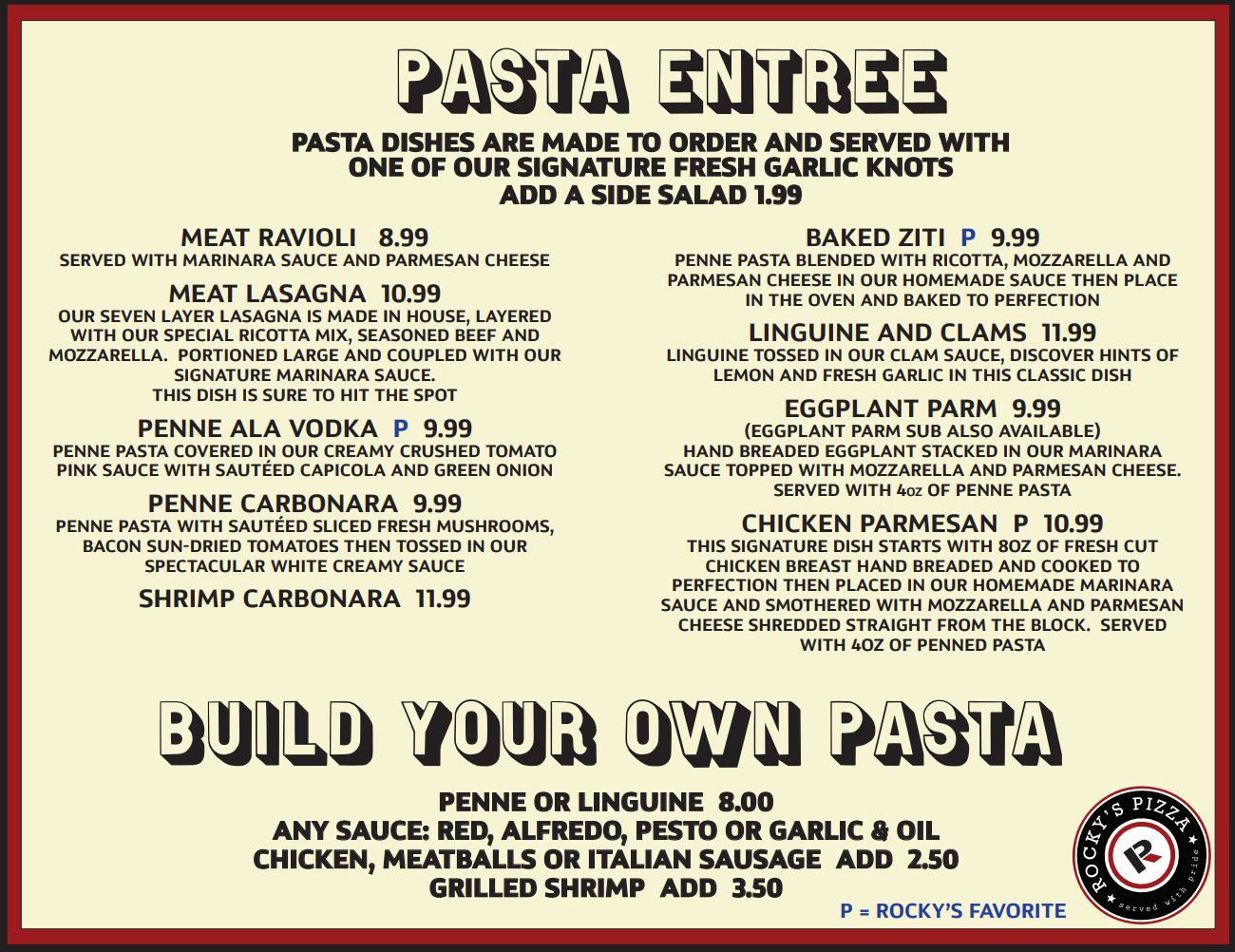 Our Menu - We Deliver | Rocky's Pizza